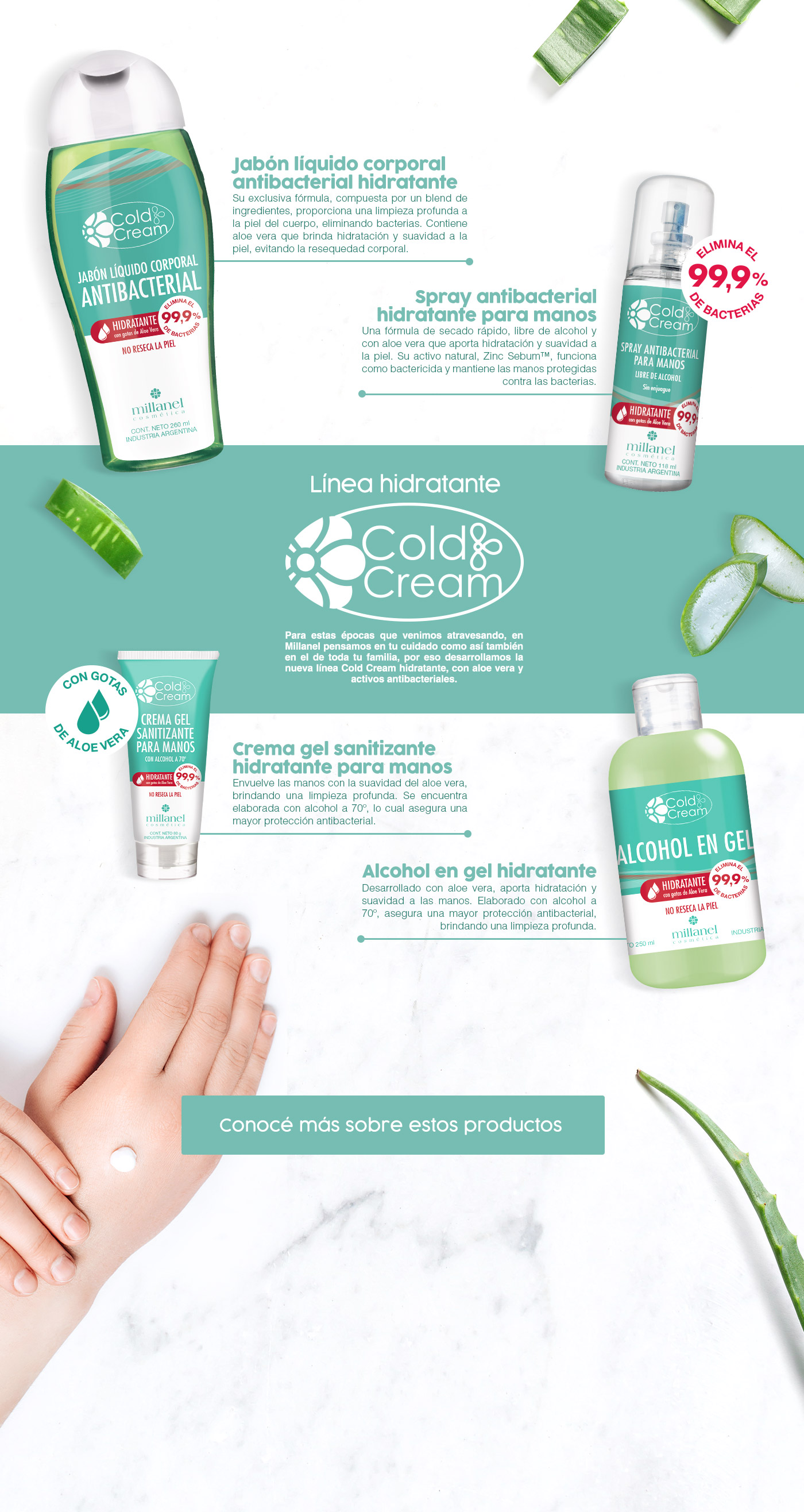 Línea hidratante cold cream